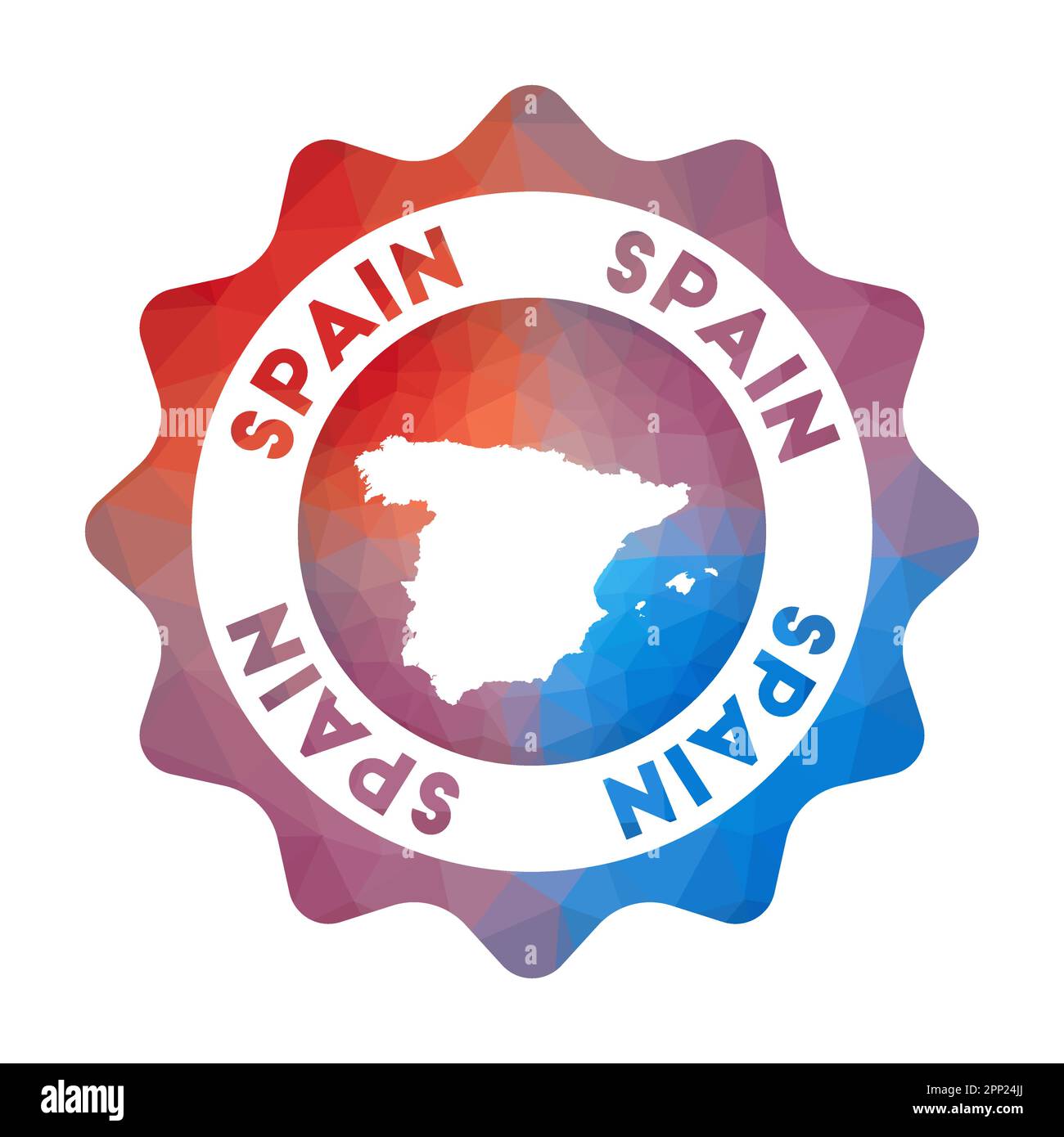 Spain low poly logo. Colorful gradient travel logo of the country in ...