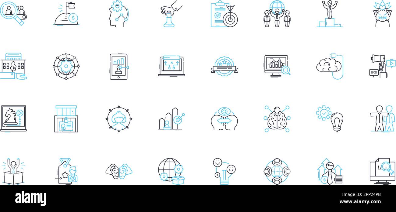 Global commerce linear icons set. Export, Import, Multinational, Trade ...