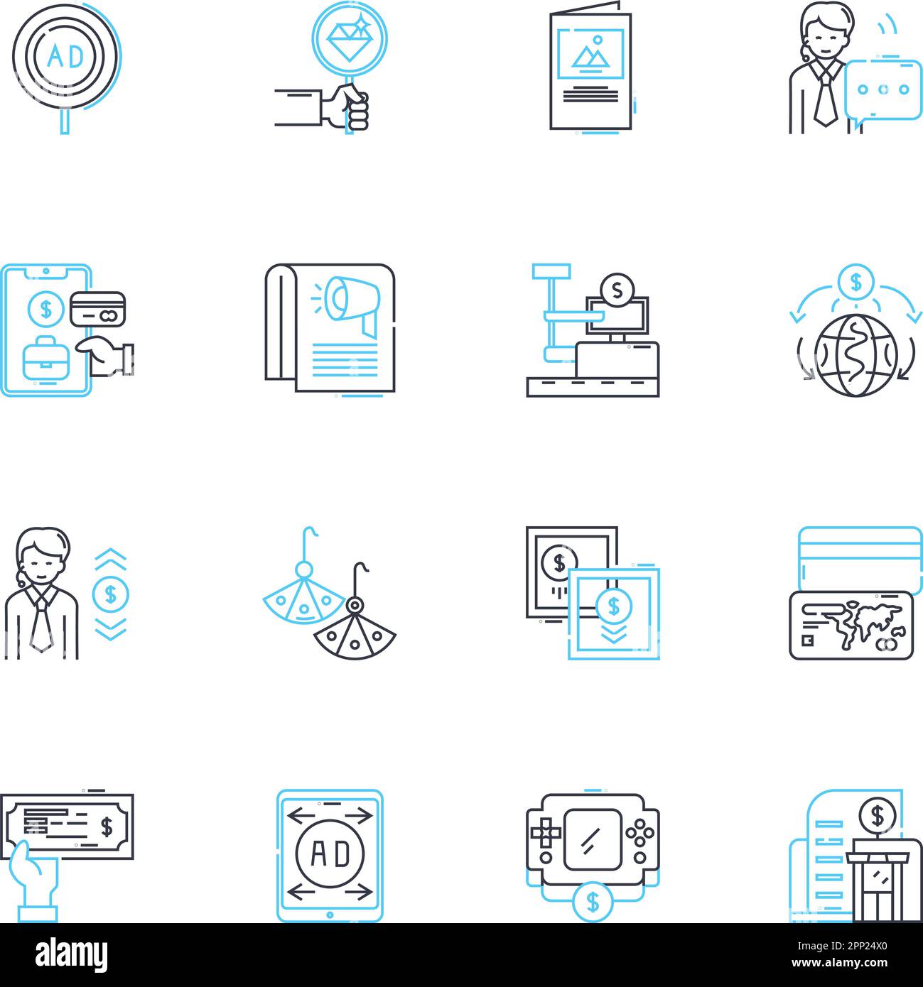 Revenue And Earnings Linear Icons Set Growth Income Profit Sales Turnover Revenue Net