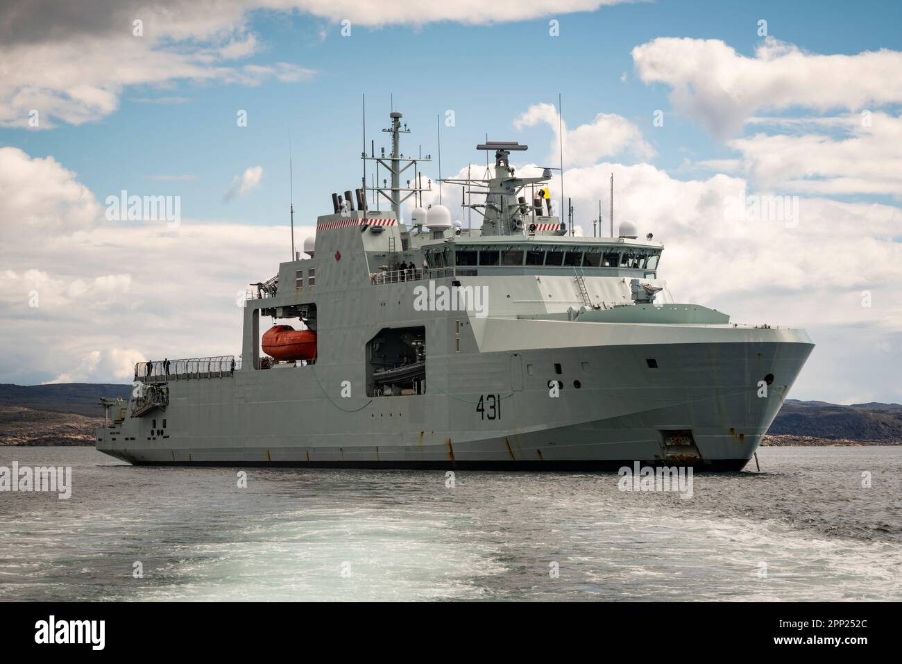 Royal Canadian Navy Arctic Patrol ship HMCS Margaret Brooke visiting ...