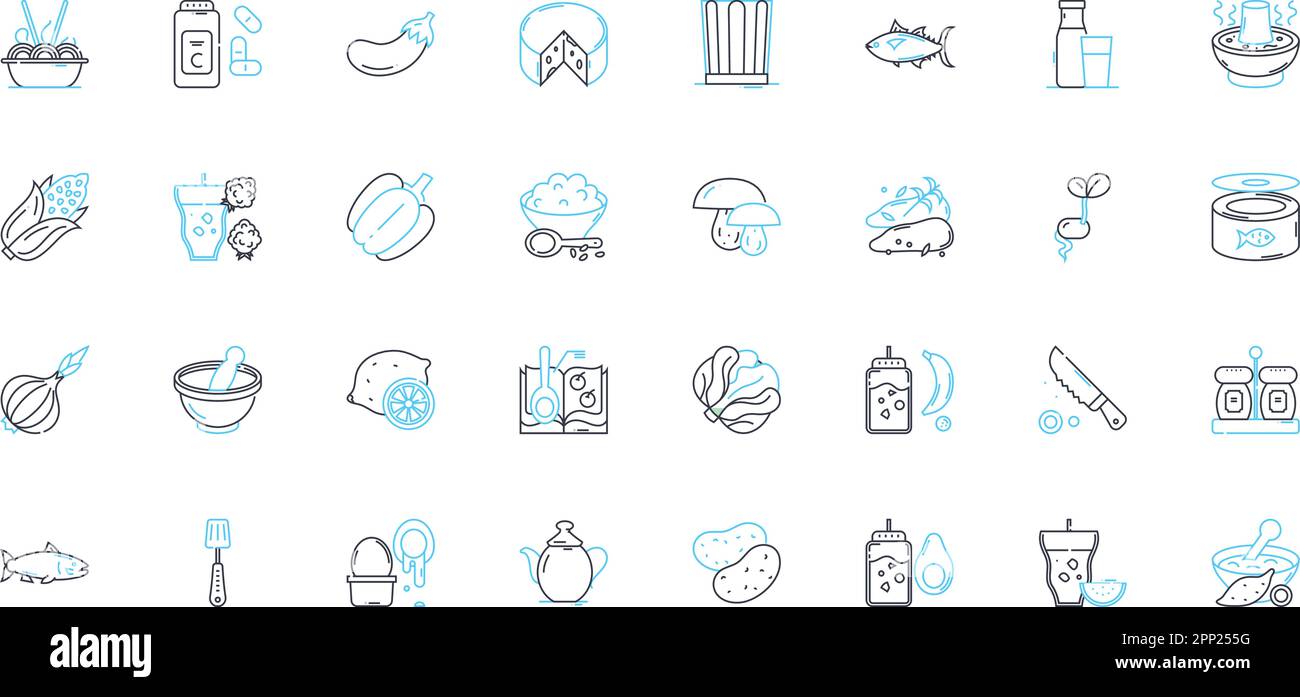 Eating house linear icons set. Restaurant, Bistro, Caf?, Diner, Eatery ...