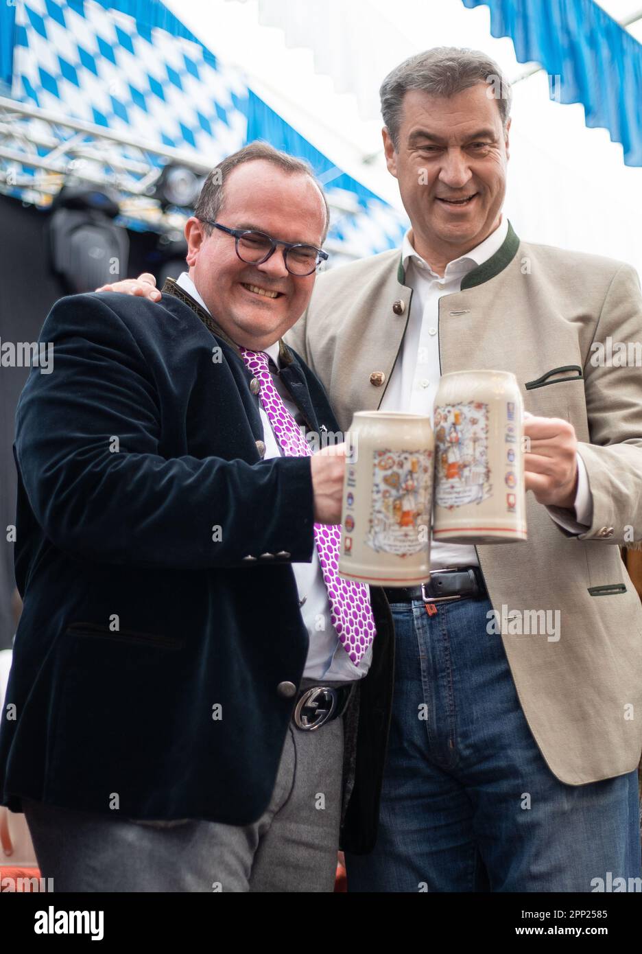 Munich, Germany. 21st Apr, 2023. Clemens Baumgaertner, Markus Soeder ...