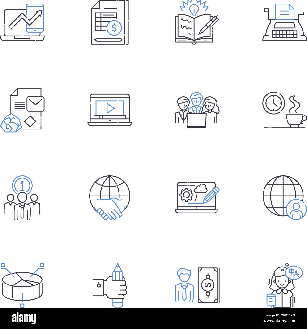 Attitude and behavior line icons collection. Resilience, Confidence ...