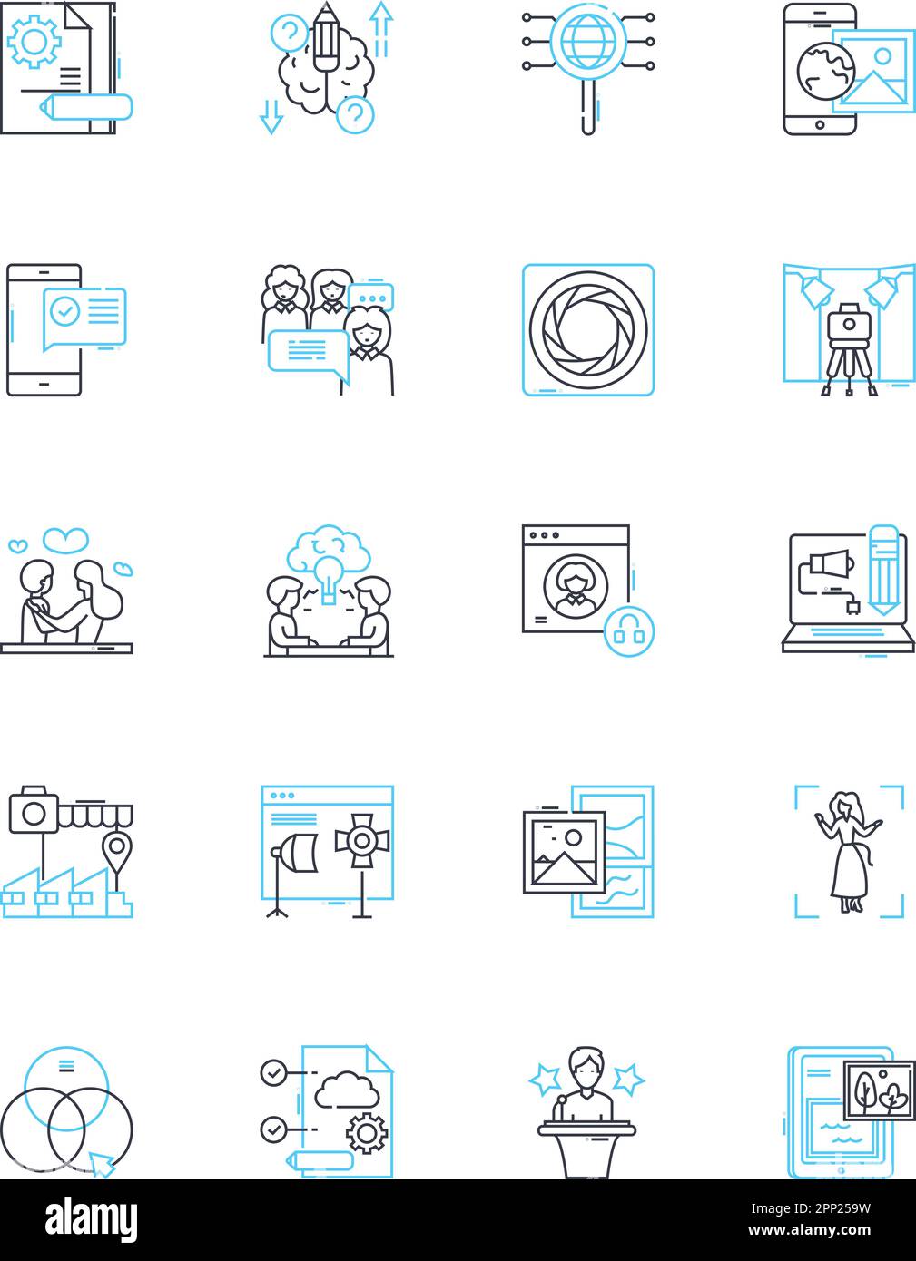 E-commerce and online shopping linear icons set. Retail, Digital ...