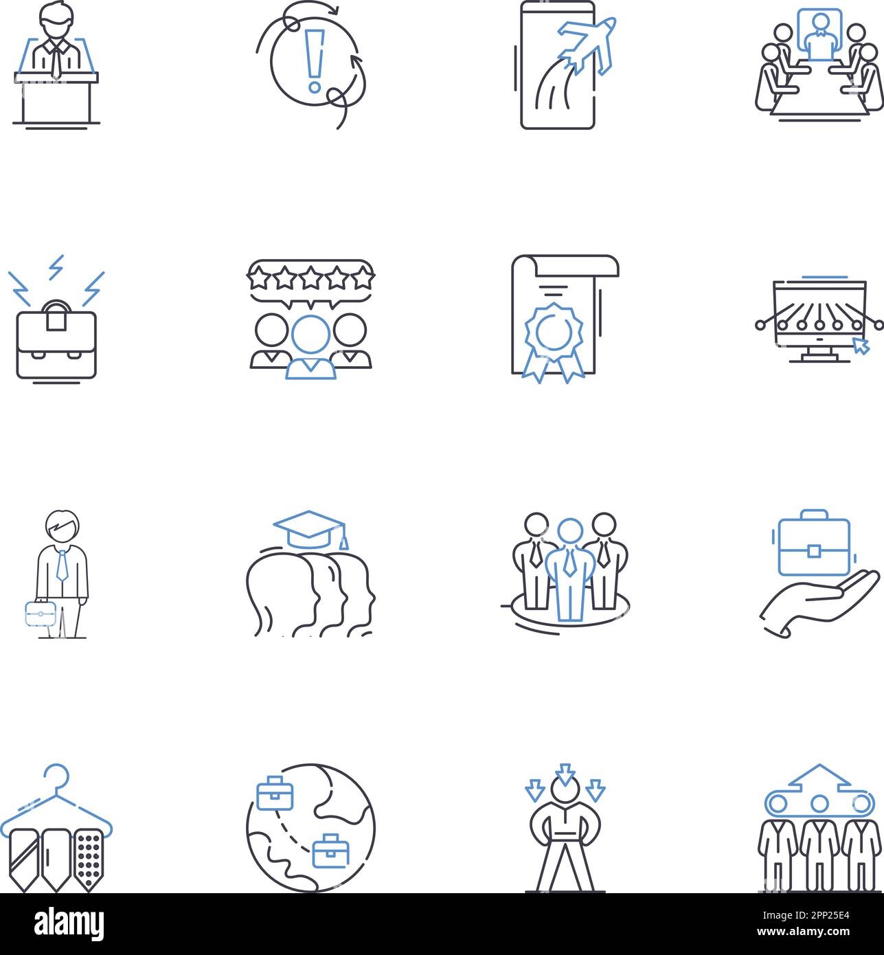 Senior management line icons collection. Leadership, Experience ...
