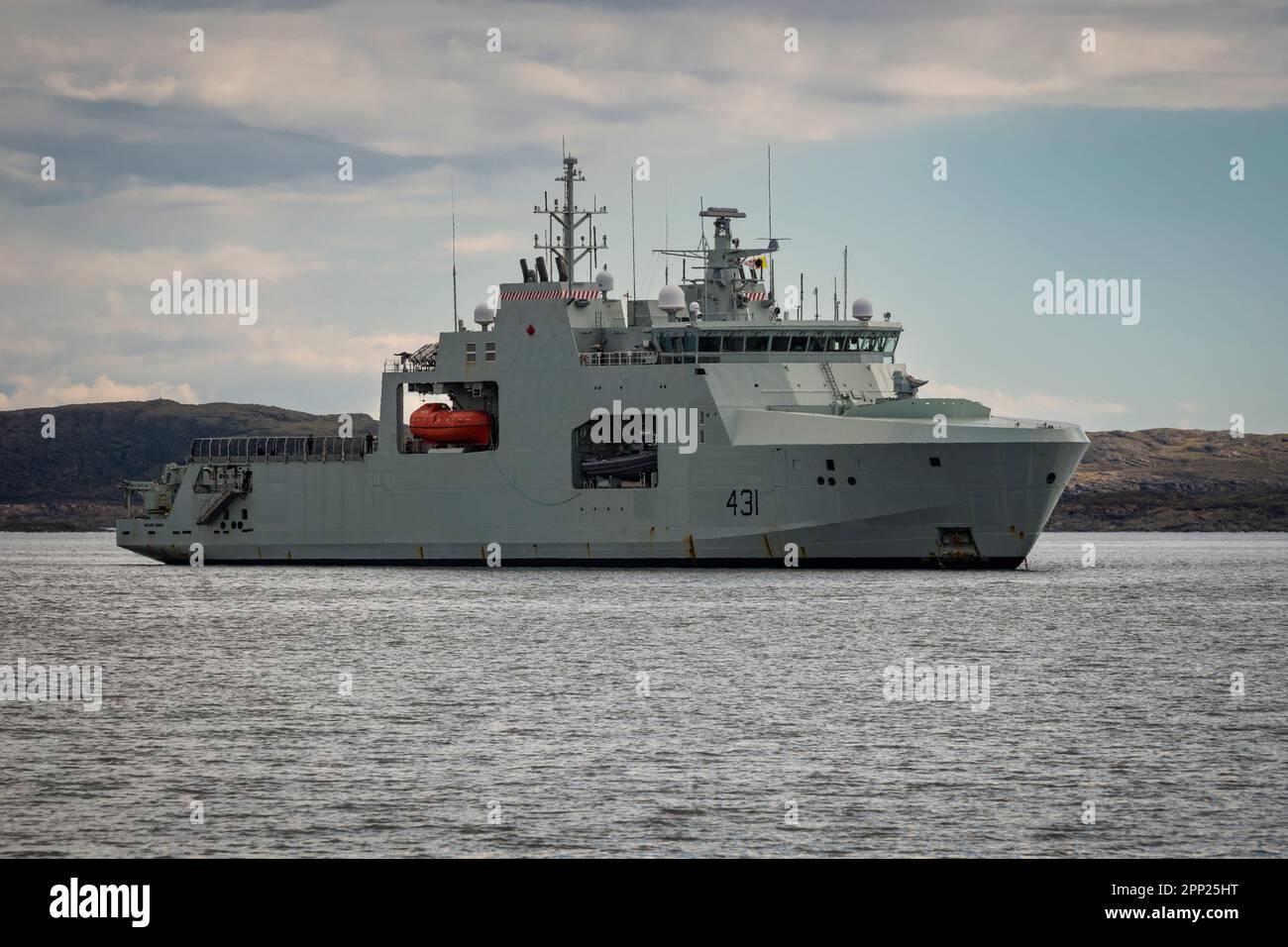 Royal Canadian Navy Arctic Patrol ship HMCS Margaret Brooke visiting ...