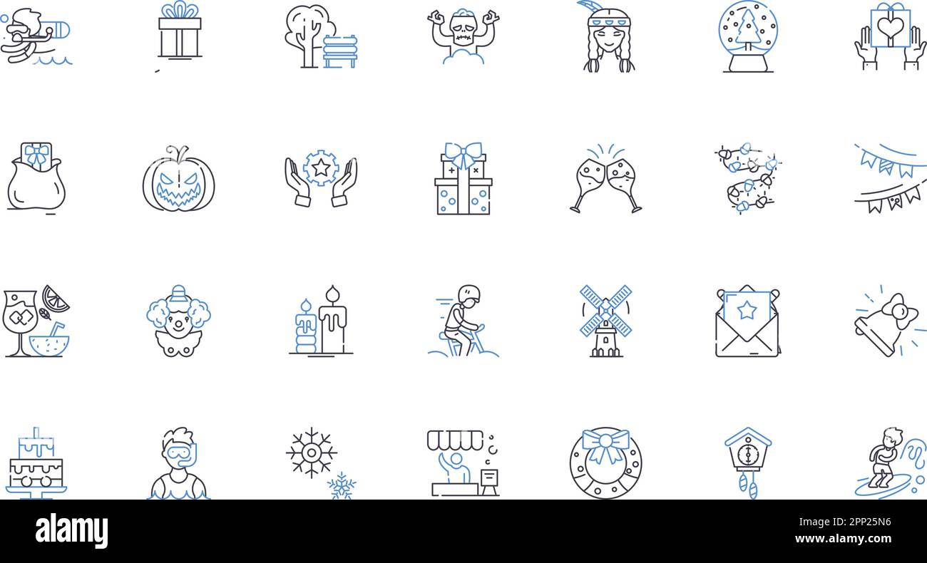 Time off line icons collection. Vacation, Holiday, Break, Relaxation ...
