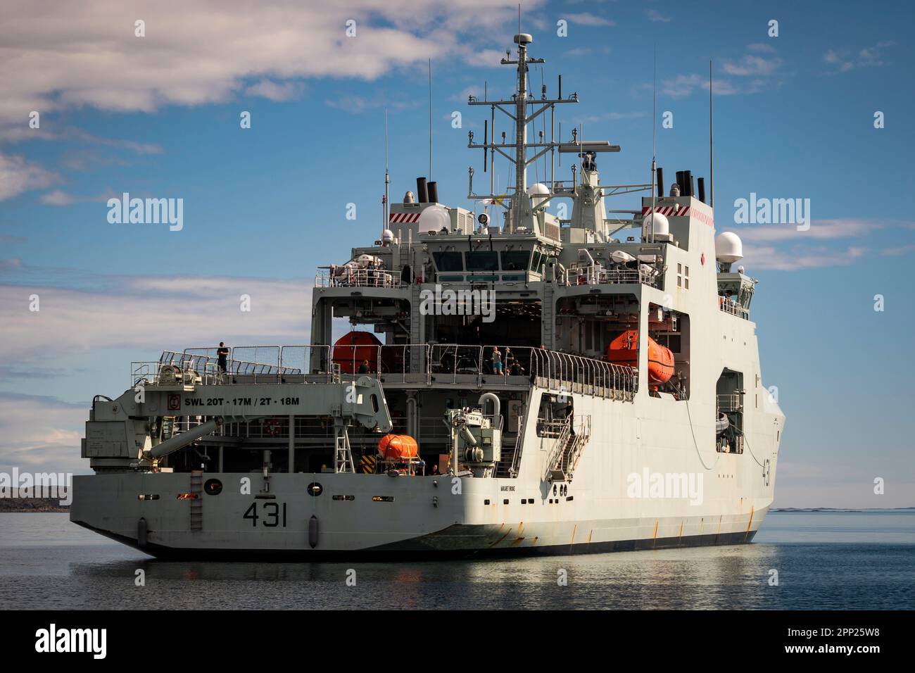 Royal Canadian Navy Arctic Patrol ship HMCS Margaret Brooke visiting ...