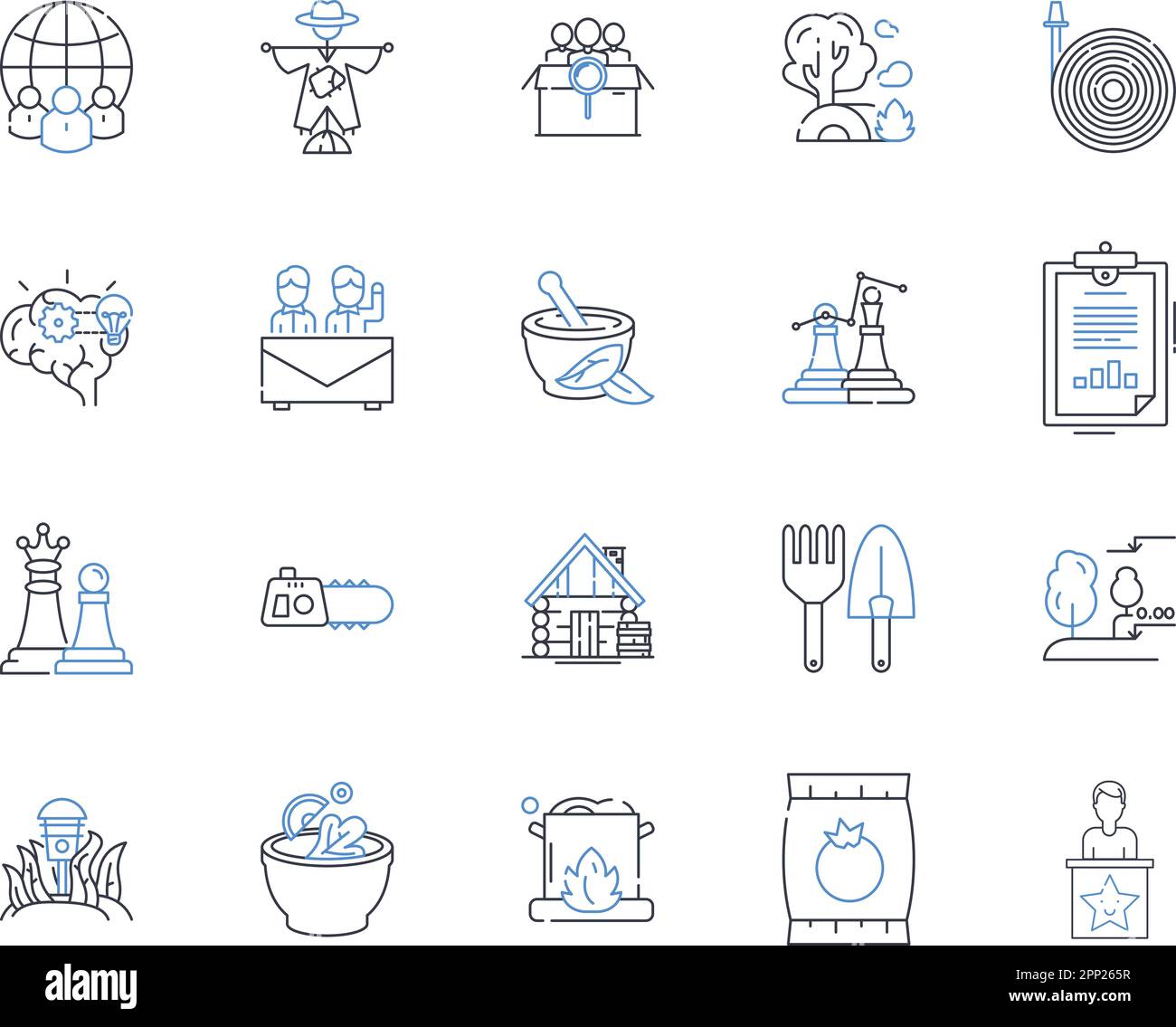 Technology Sector Line Icons Collection Innovation Automation Artificial Intelligence