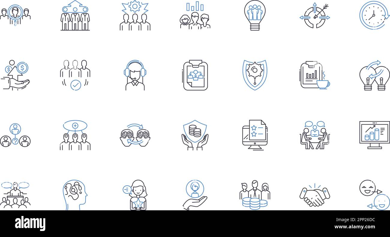 Control line icons collection. Power, Authority, Dominance, Management, Supremacy, Command ...