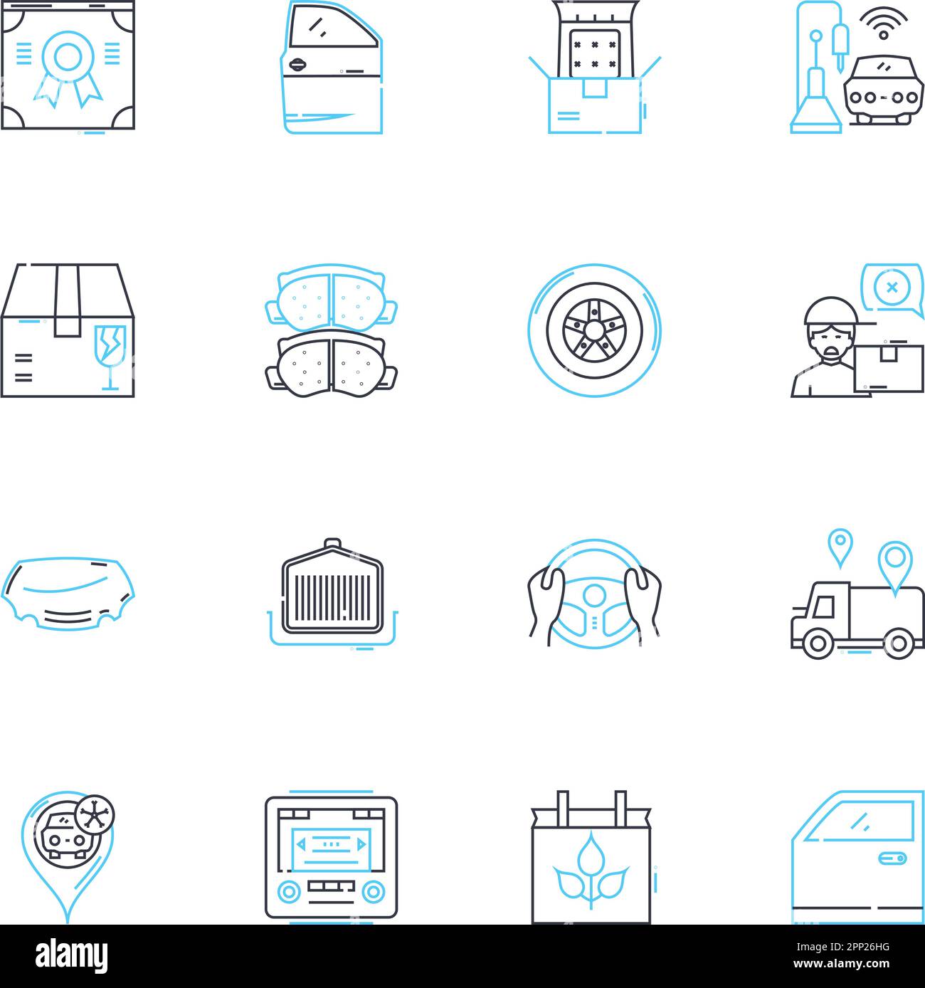 Buses linear icons set. Transportation, Commute, Travel, Public ...