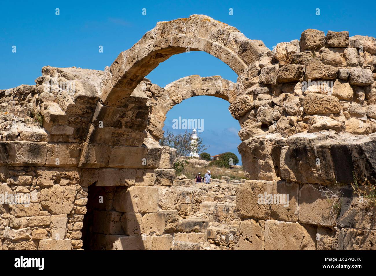 Castle ruins of Saranda Kolones, archaeological site in Pafos, Paphos ...