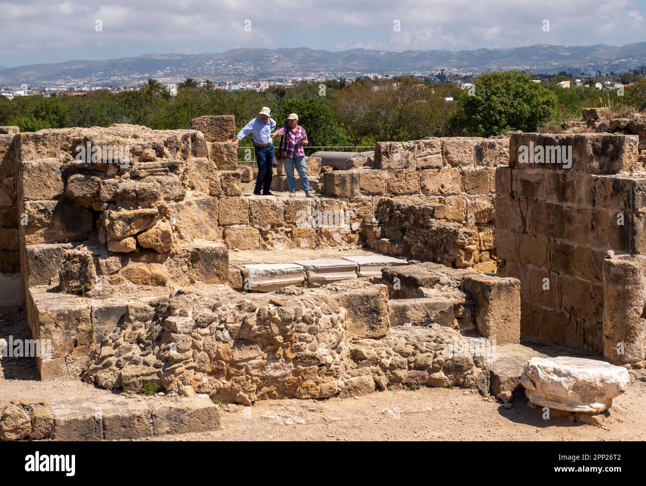 Castle ruins of Saranda Kolones, archaeological site in Pafos, Paphos ...