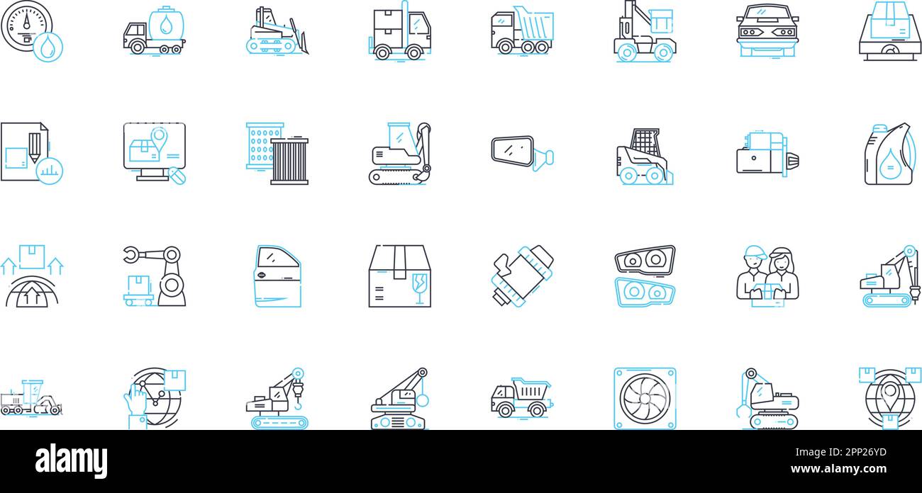 Movement linear icons set. Spin, Flow, Leap, Sprint, Glide, March ...