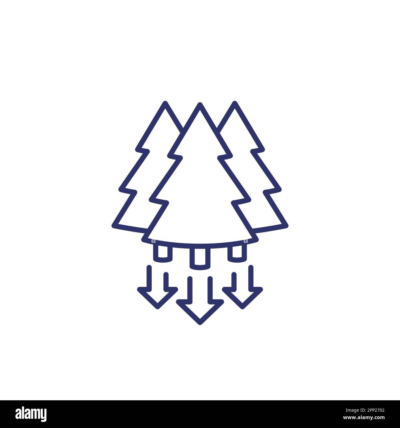 deforestation icon, reduction in the forest area Stock Vector Image ...