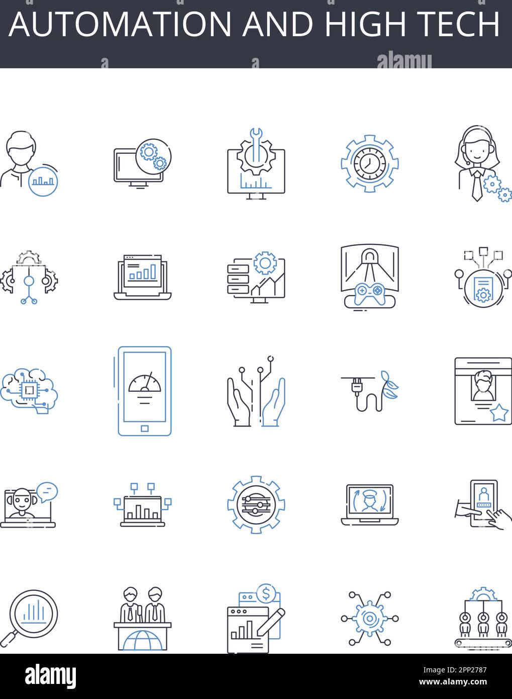 Automation and high tech line icons collection. Gearbox, Drivetrain, Clutch, Shift, Transfer ...