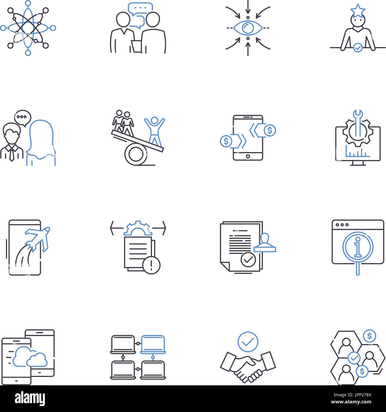 Character building line icons collection. Integrity, Empathy ...
