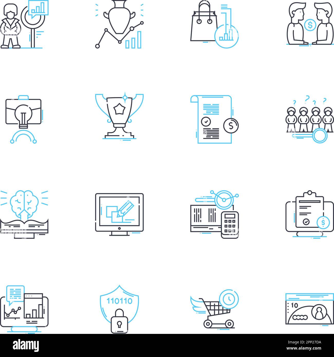 Corporate audit linear icons set. Compliance, Risk, Analysis ...