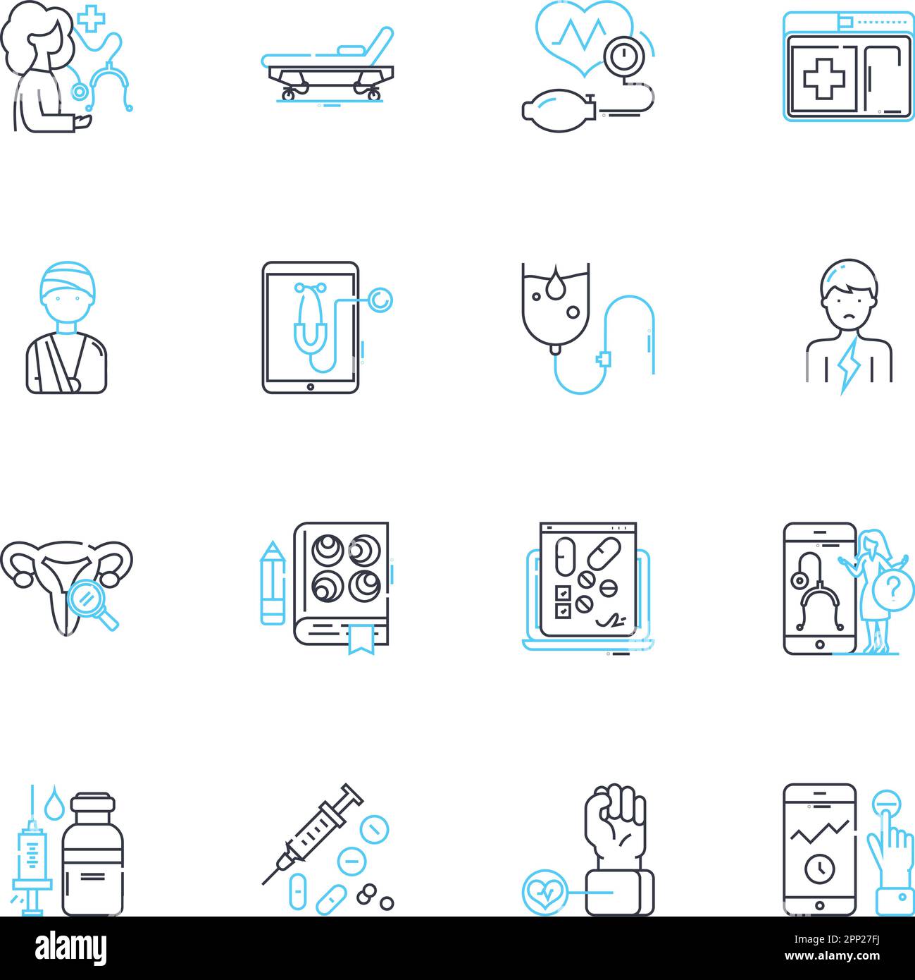 Digital Wellness linear icons set. Balance, Health, Mindfulness, Self ...