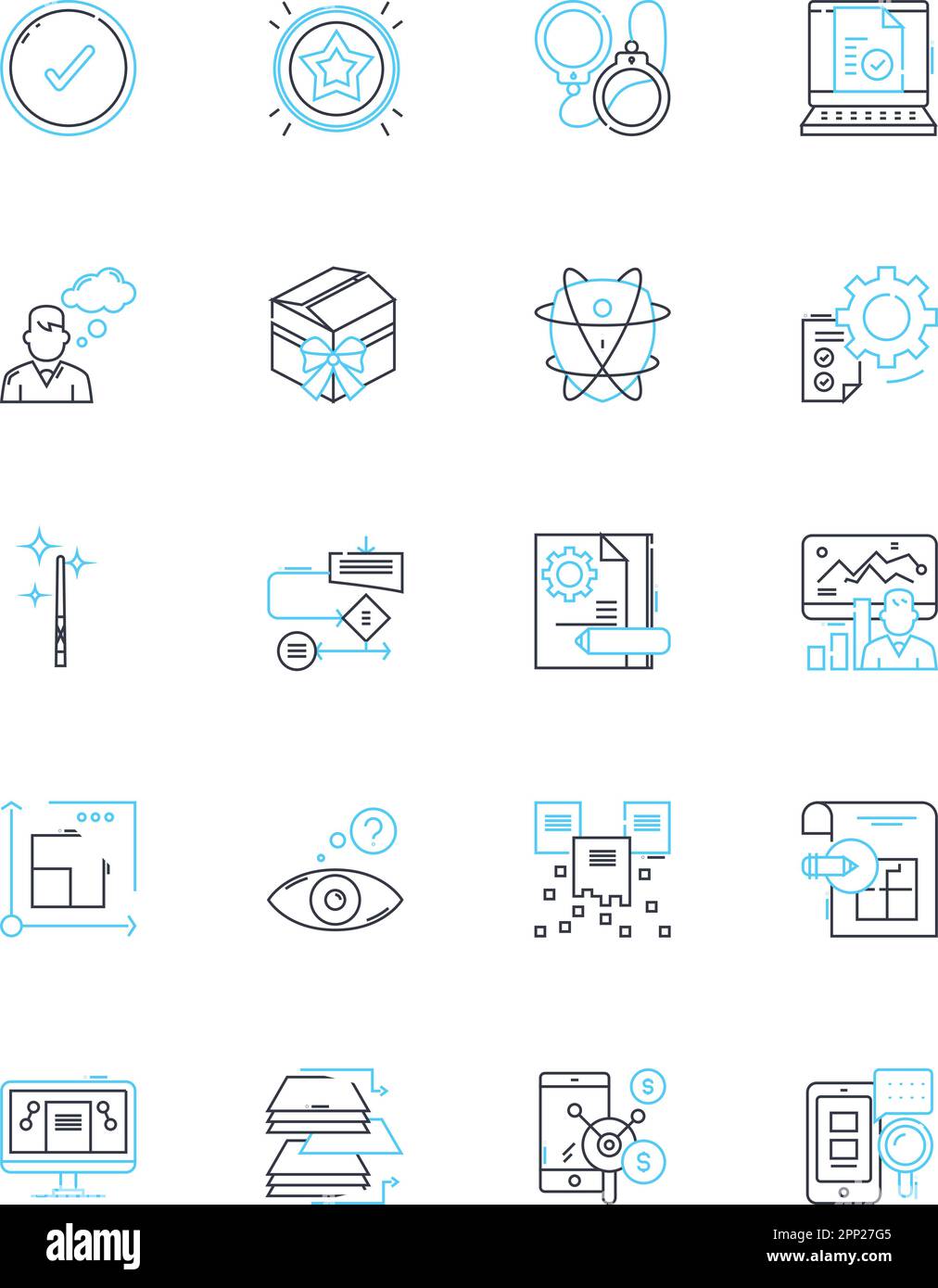 Figures Linear Icons Set Shapes Numbers Forms Statistics