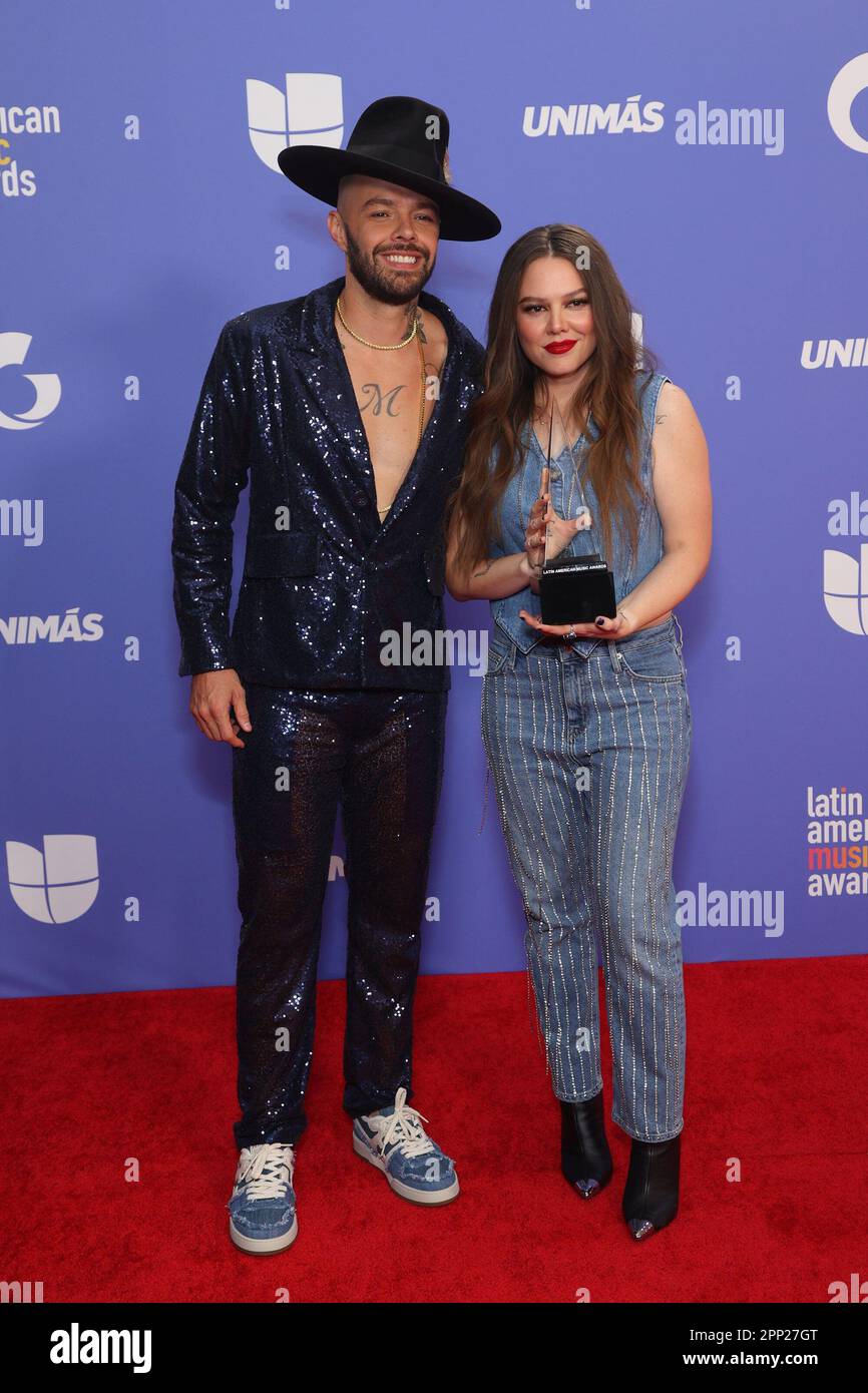 Las Vegas, NV, USA. 20th Apr, 2023. Jesse Huerta, Joy Huerta of Jesse y ...