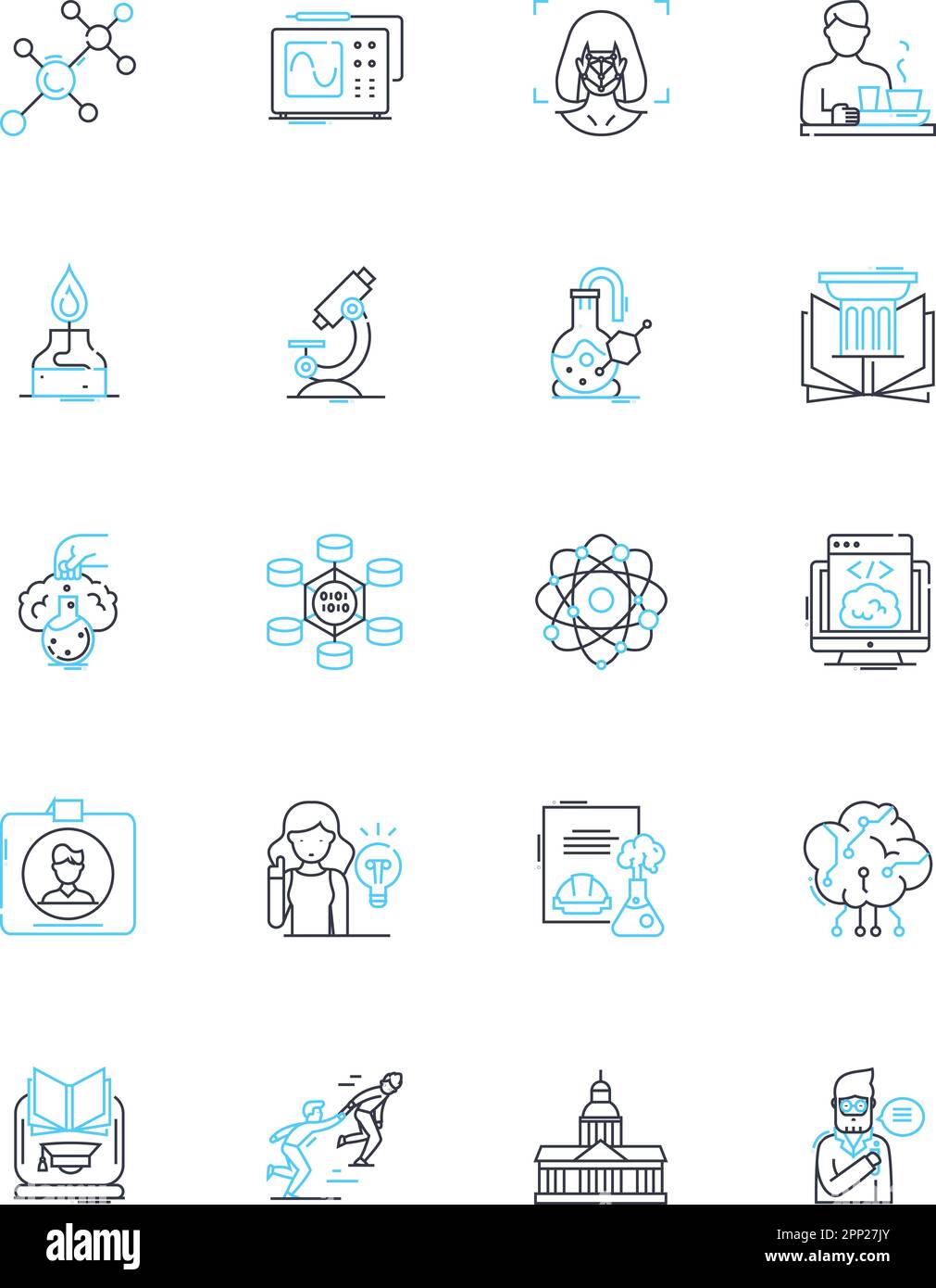 Creative interaction linear icons set. Collaboration, Ideation ...