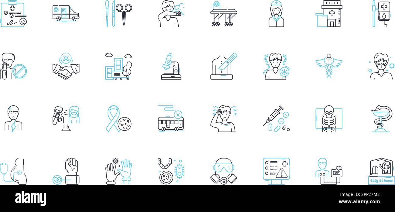 Digital health linear icons set. Remote care, Telemedicine, Wearables ...