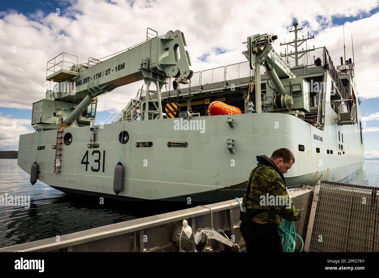 Royal Canadian Navy Arctic Patrol ship HMCS Margaret Brooke visiting ...