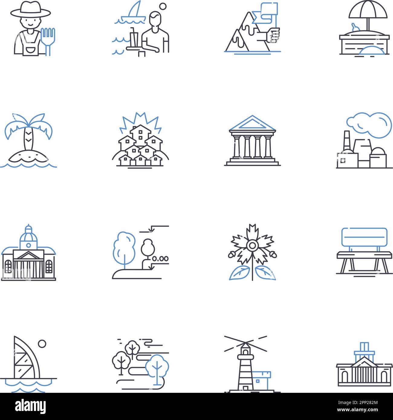 Glacierlandscapes line icons collection. Glaciers, Ice, Snow, Mountains ...