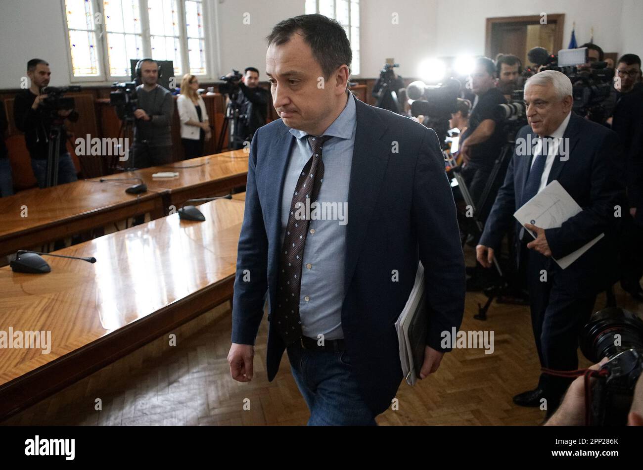 Bucharest, Romania. 21th Apr, 2023: Mykola Solskyi (C), Ukrainian ...