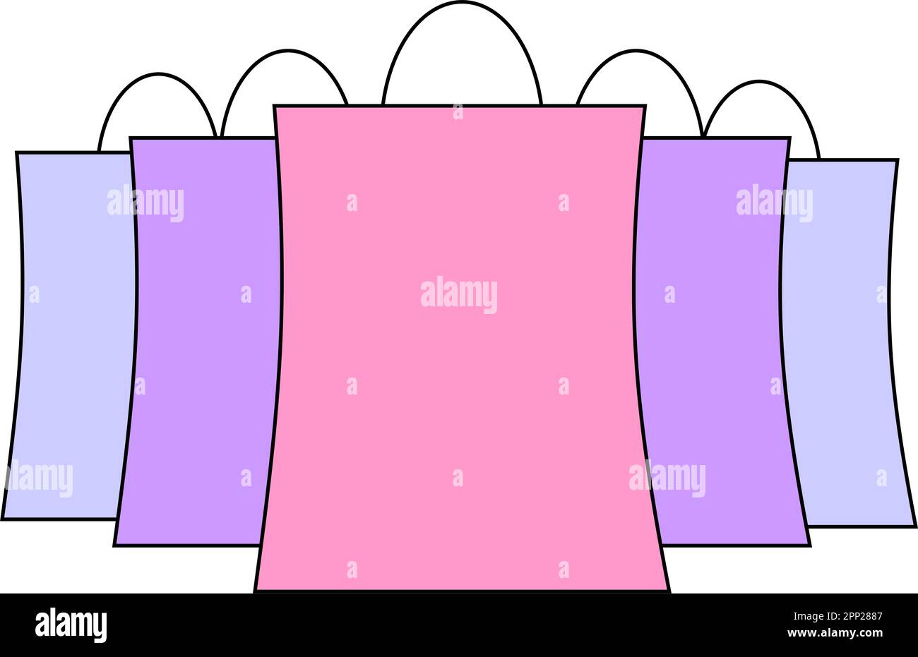 simple color graphic drawing with black outline of paper bags from the ...