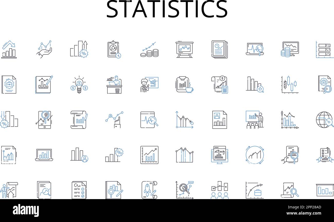 Statistics line icons collection. Creativity, Expression, Imagination ...
