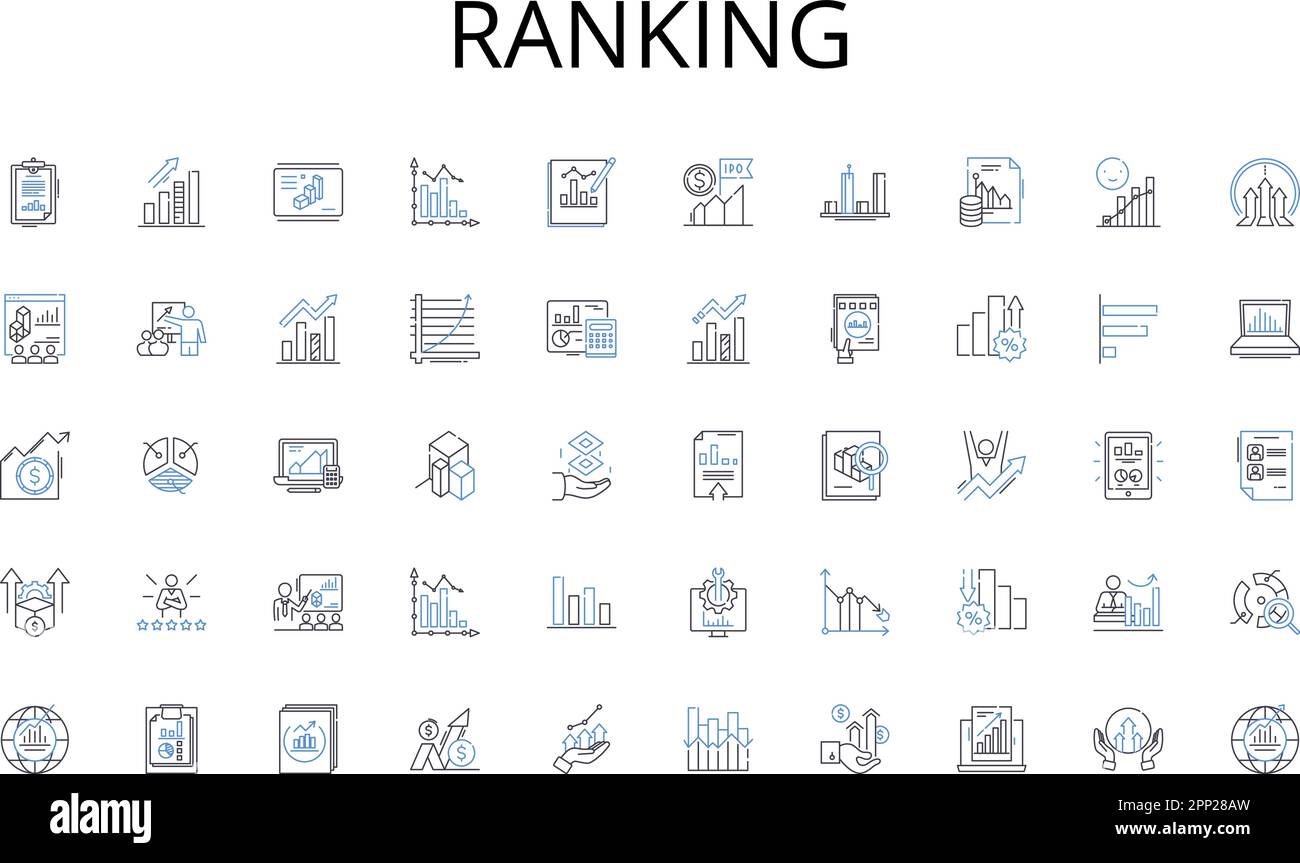 Ranking line icons collection. usiness strategy, Sales, Marketing ...