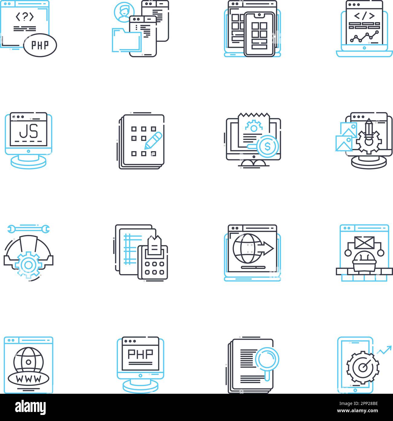 Strategic management linear icons set. Planning, Leadership ... Strategic management linear icons set. Planning, Leadership ...
