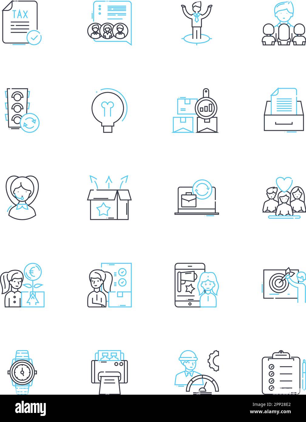 Content Control Linear Icons Set Censorship Moderation Editing