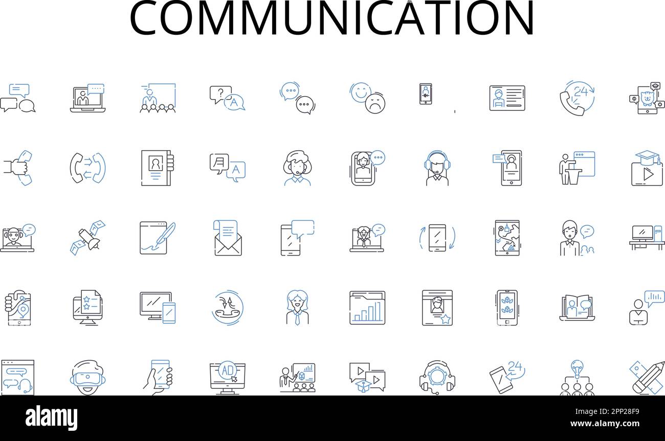 Communication line icons collection. Advancement, Growth, Development ...