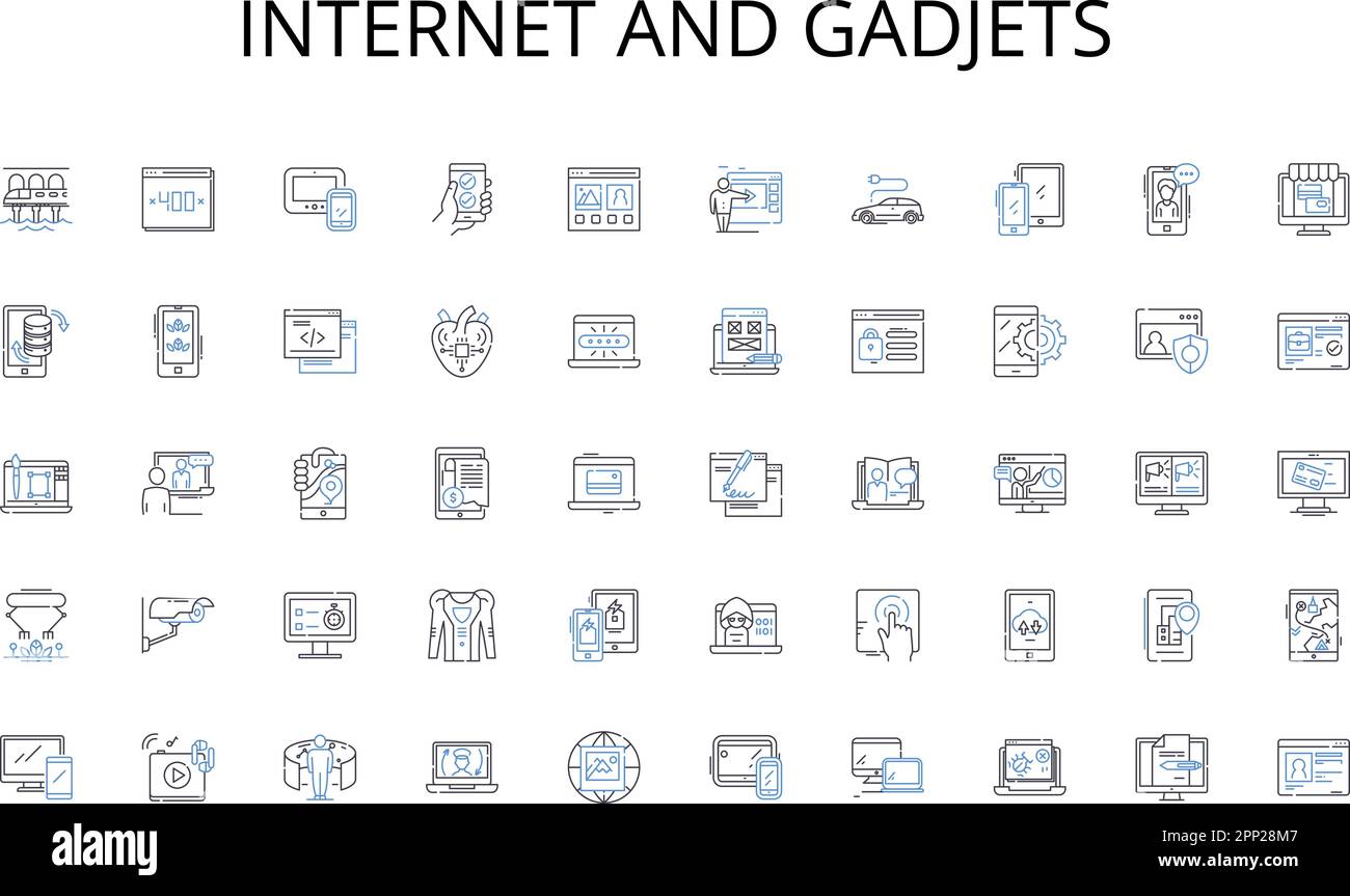 Internet and gadjets line icons collection. Expansion, Increase, Profit ...