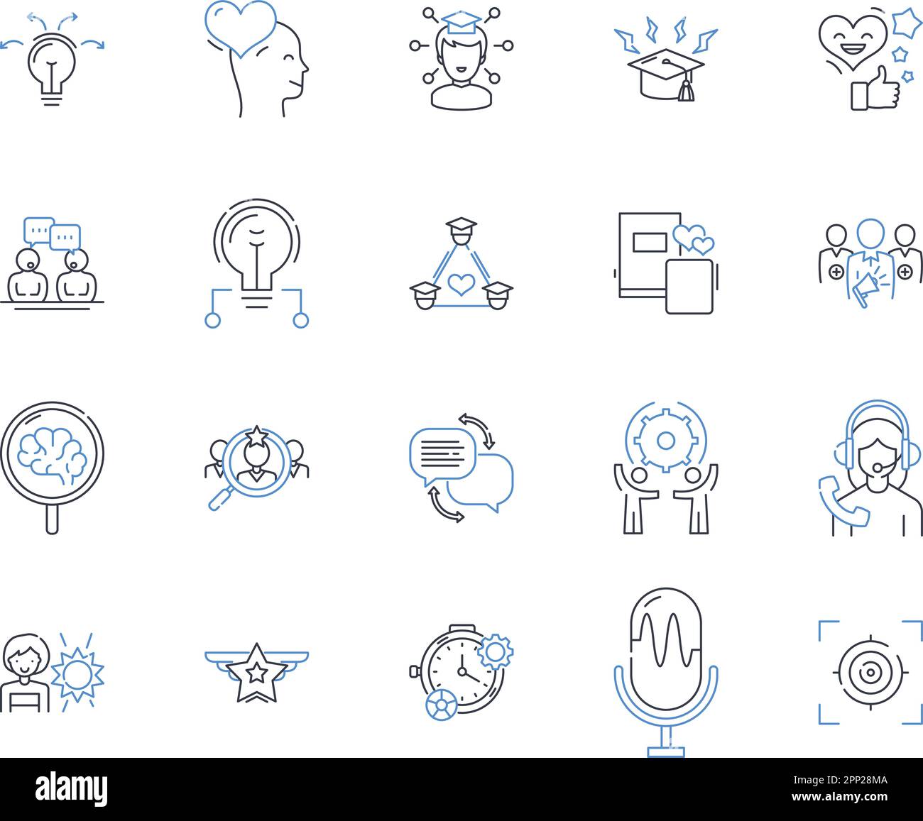 Launching orientation line icons collection. Launchpad, Kickoff, Initiation, Beginning, Takeoff ...