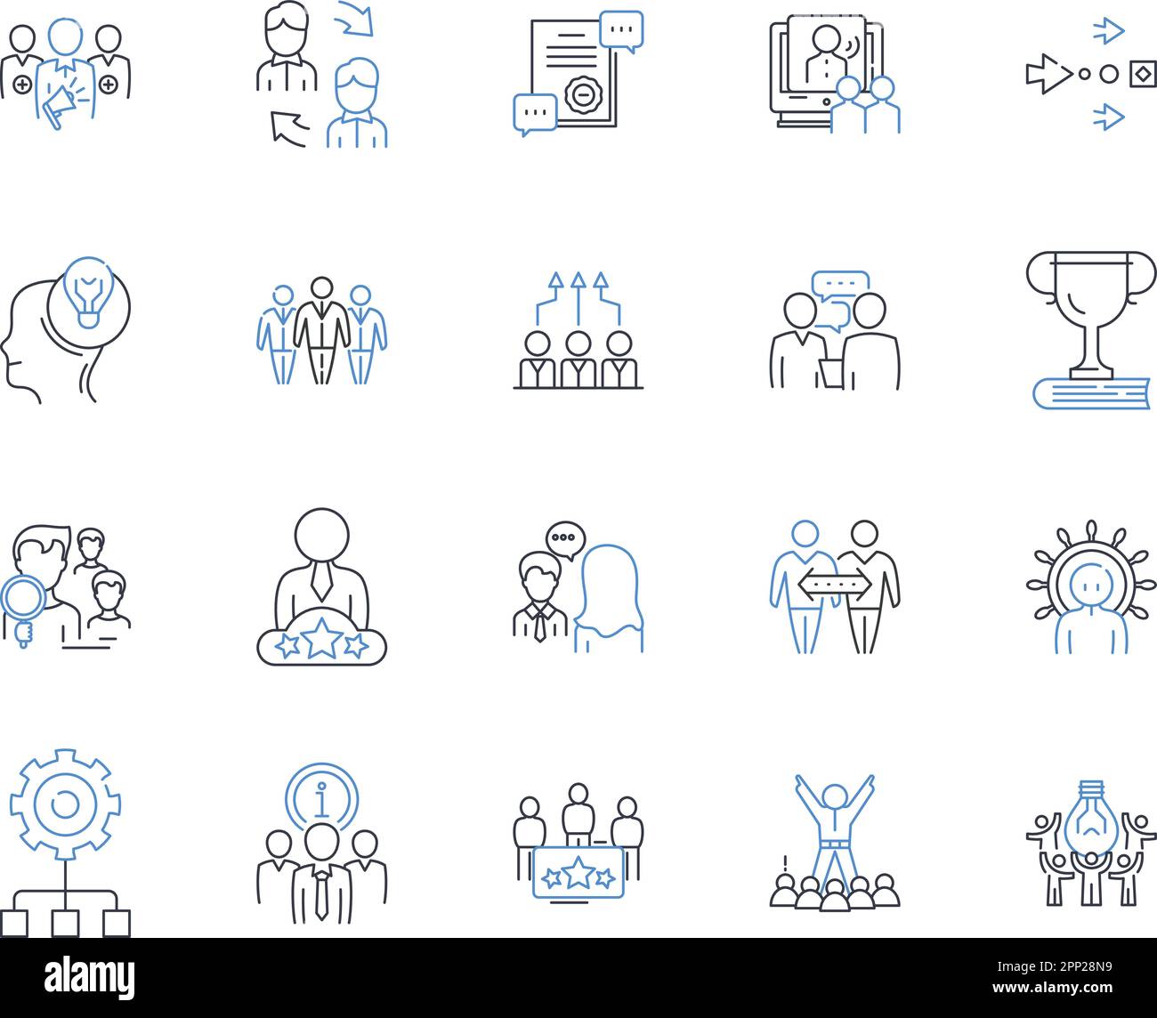 Business personnel line icons collection. Entrepreneur, Executive ...