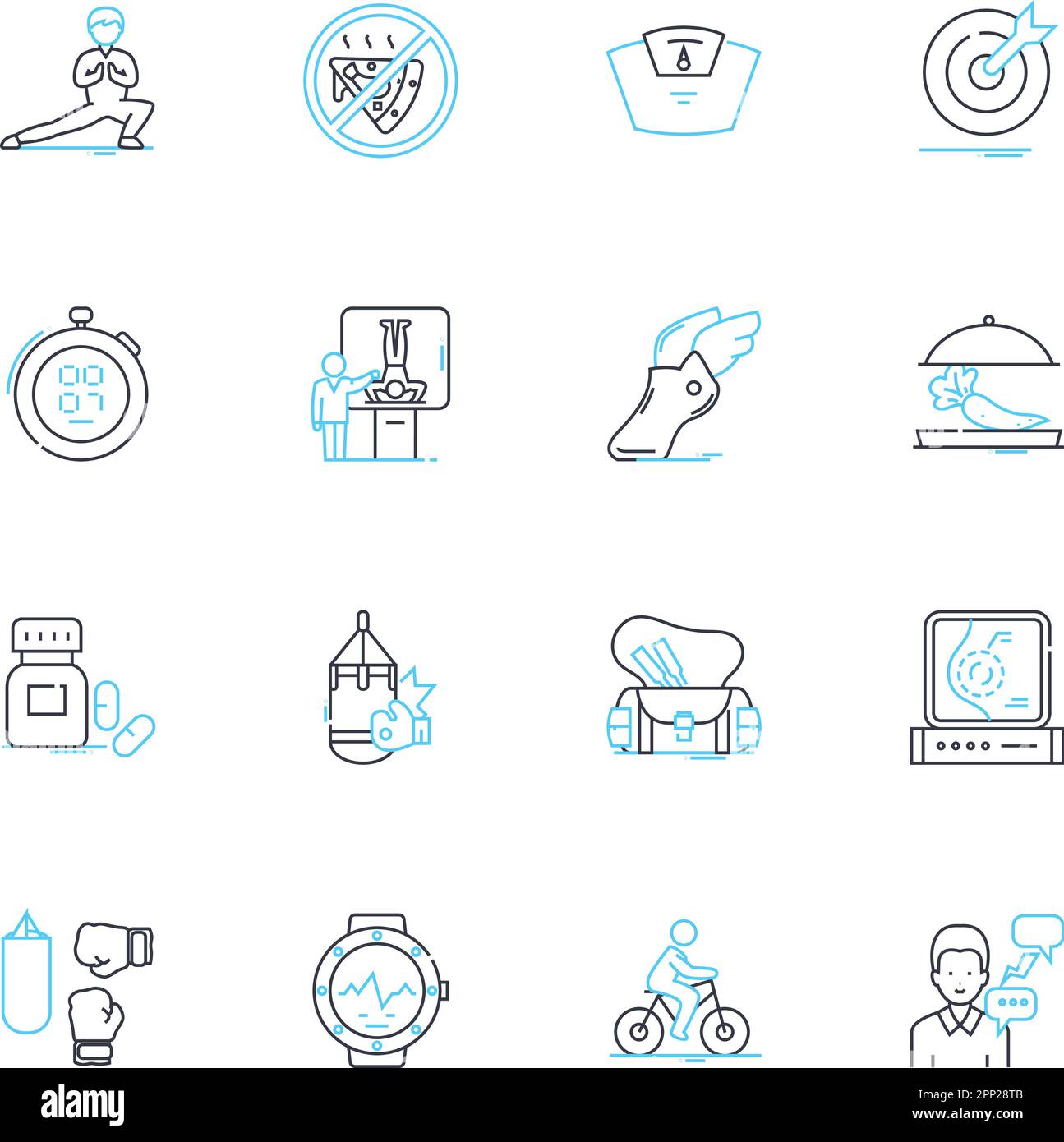 Physical wellness linear icons set. Fitness, Health, Exercise ...