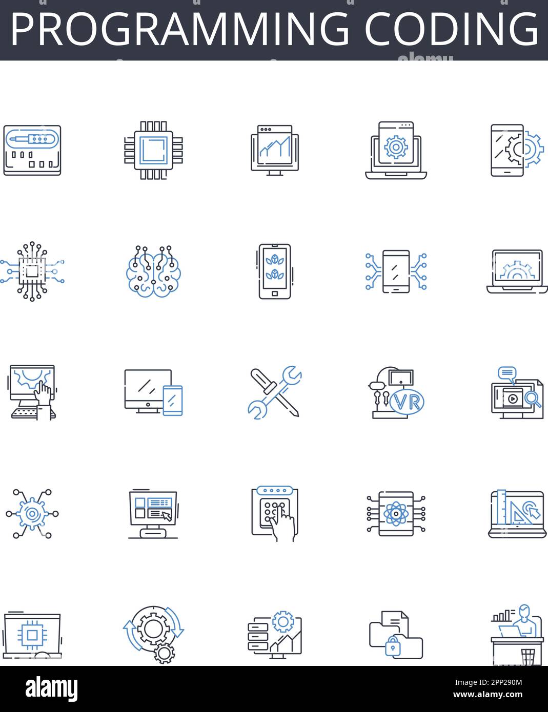 Programming coding line icons collection. Writing composition, Speaking ... Programming coding line icons collection. Writing composition, Speaking ...