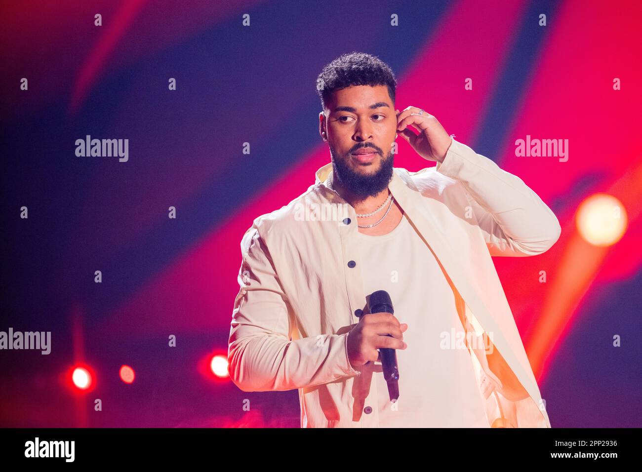 Cologne, Germany. 21st Apr, 2023. Sem Eisinger, winner of "Deutschland ...