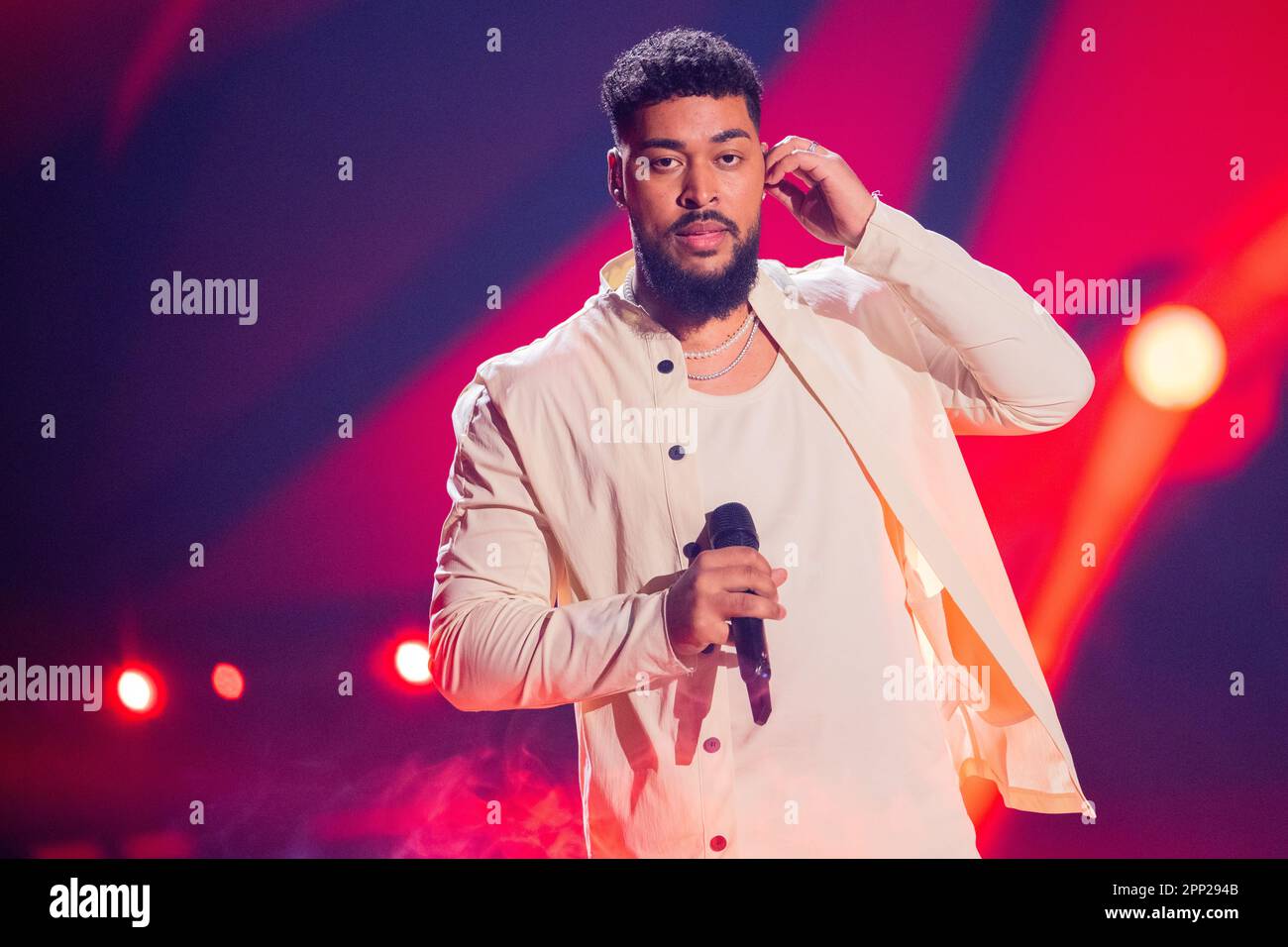 Cologne, Germany. 21st Apr, 2023. Sem Eisinger, winner of "Deutschland ...