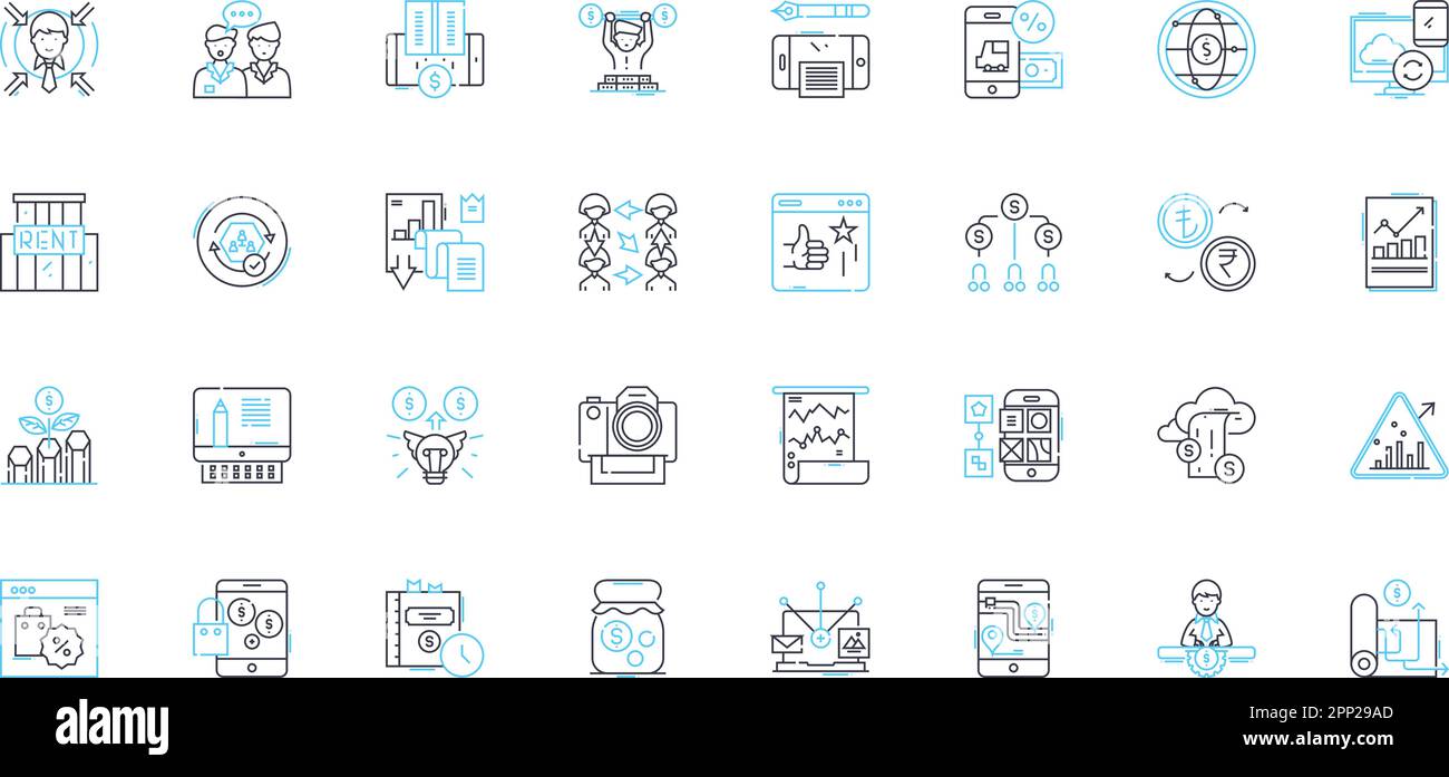 My management training linear icons set. Leadership, Communication ...