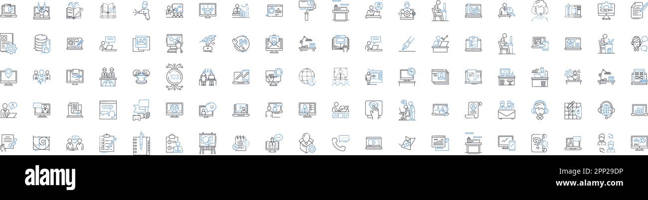 Group brainstorm line icons collection. Collaboration, Synergy ...