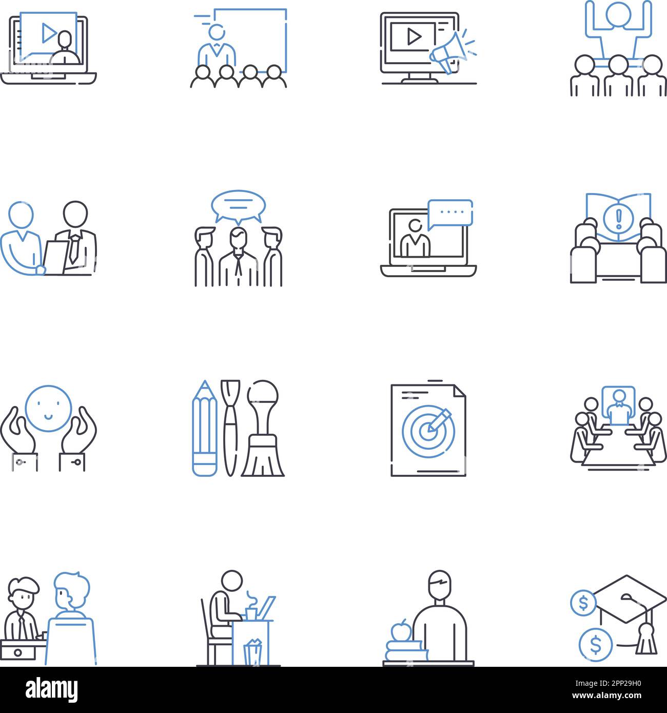 Camping Industry line icons collection. Glamping, RVing, Outdoors ...