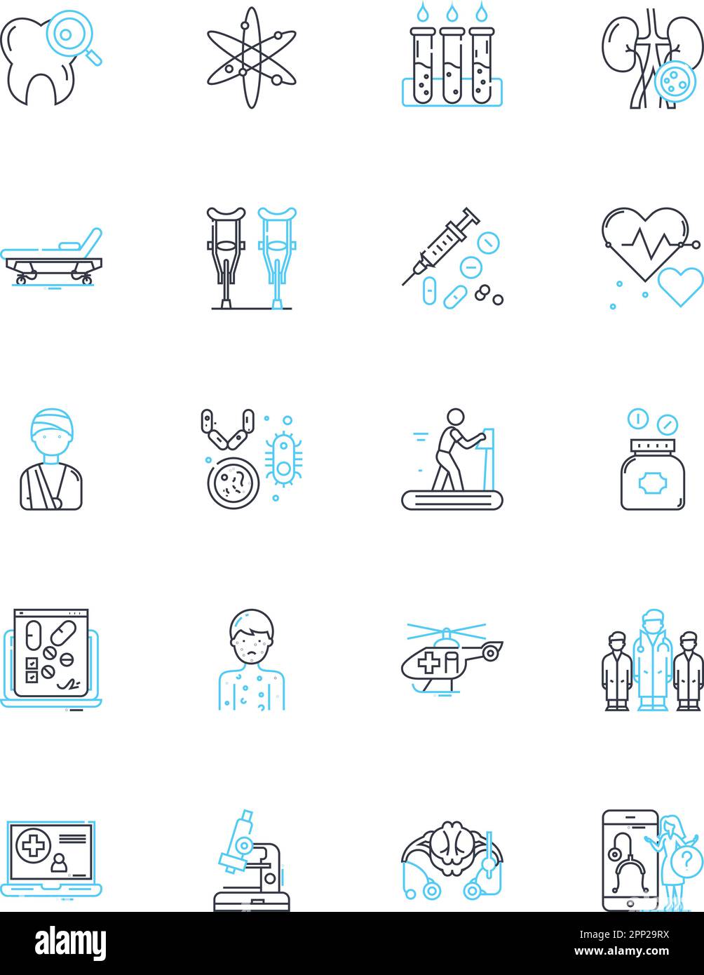 Medical Innovation linear icons set. Breakthroughs, Advancements ...