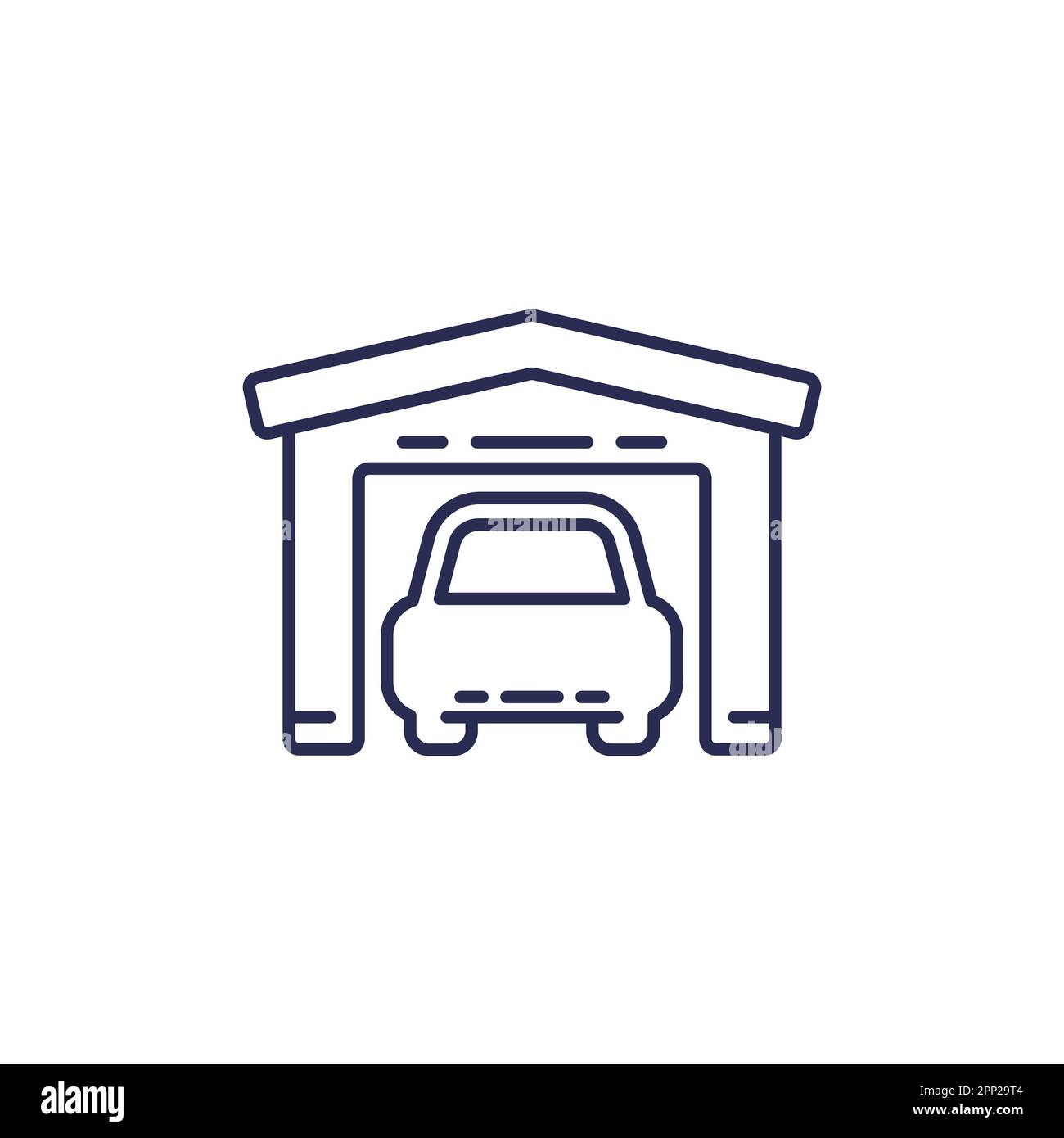 Garage line icon with a car, vector Stock Vector Image & Art - Alamy