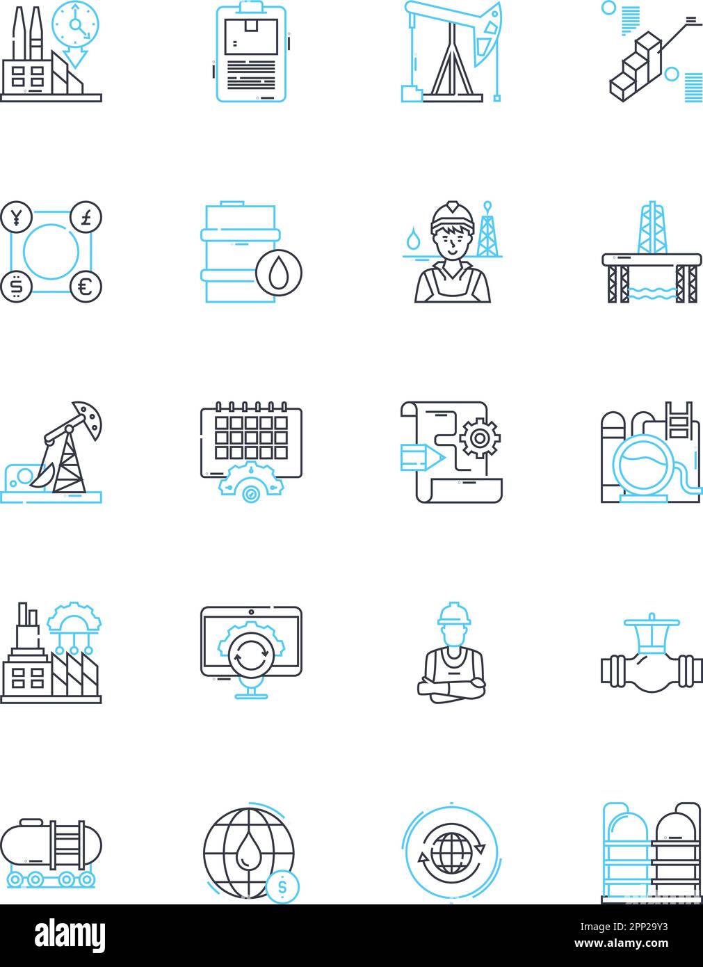 Assembly line linear icons set. Automation, Efficiency, Production ... Assembly line linear icons set. Automation, Efficiency, Production ...