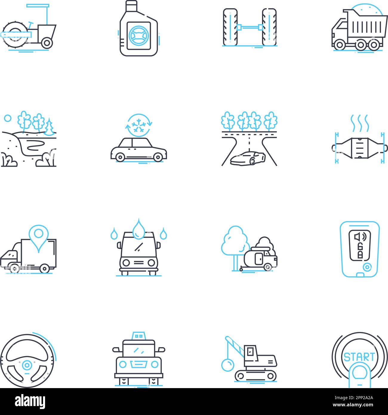 Car showroom linear icons set. Exotic, Sophisticated, Sporty, Classic ...